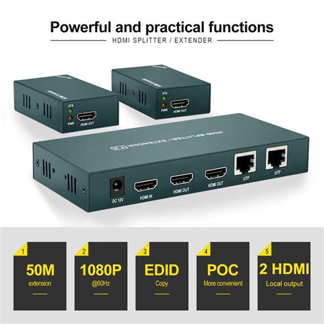 Hdmi Extender Splitter 1x2 Hd1080p60hz And 3d Visual