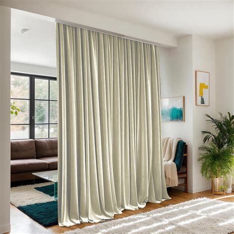 Grichril Floor To Ceiling Curtain For Wall Mount Track Extra Wide