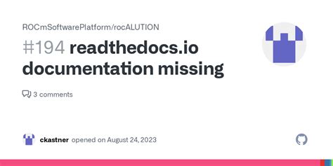 Documentation Missing · Issue 194