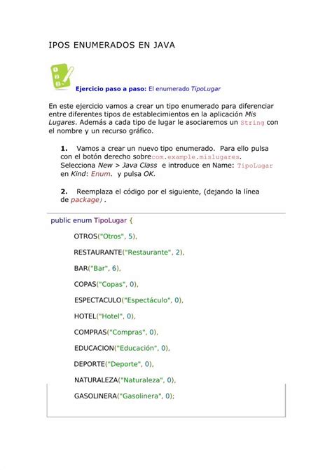 Pdf 12 Tipos Enumerados En Java Dokumentips