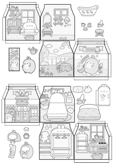 Eng🥛몰랑이 우유스퀴시 하우스에서 놀기🥛🍰무료 도안공유🍰종이구관 그리는법쉬운 만들기페이퍼 크래프트미니어쳐종이인형 옷입히기 네이버 블로그
