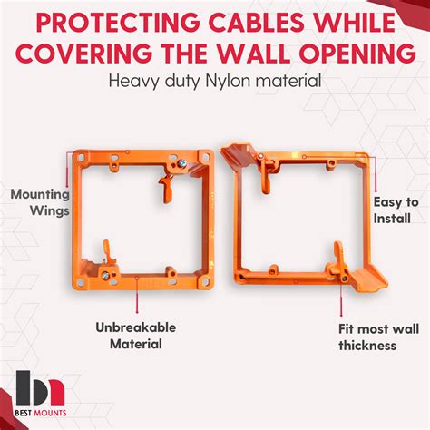 Bestmounts 2 Pack Low Voltage Mounting Brackets 2 Gang For Drywall Outlet Cable