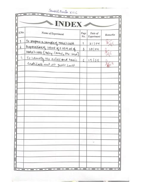 name of experiment pdf