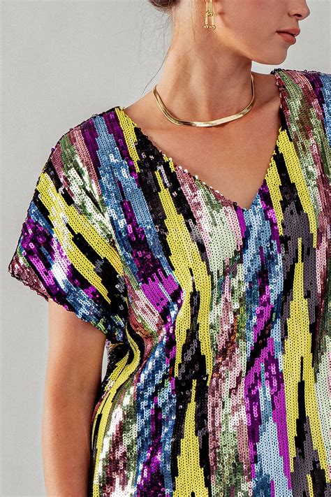 Multicolor Sequin Mini Dress