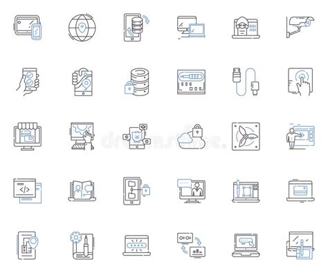 Firewall Line Icons Collection Security Protection Nerk Access