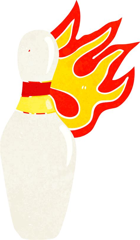 Cartoon Ten Pin Bowling Skittle On Fire 39920625 Png