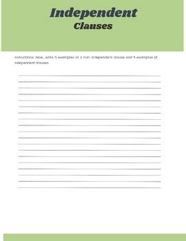 Identifying Independent And Dependent Clauses By Pentecost Reading Galore