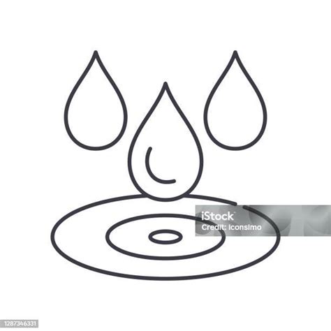 물 리플 아이콘 선형 절연 일러스트레이션 얇은 선 벡터 웹 디자인 기호 흰색 배경에 편집 가능한 스트로크와 개요 개념 기호 방울에 대한 스톡 벡터 아트 및 기타 이미지