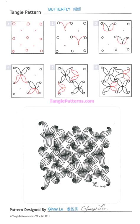 How To Draw BUTTERFLY TanglePatterns Com