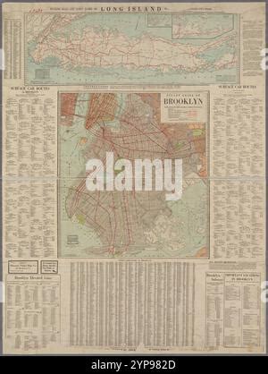 Map Of Brooklyn With Street Guide On Border And Verso Map Of Long