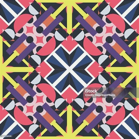 다채로운 추상적 인 기하학적 배경입니다 모양이 있는 완벽 한 밝은 크리 에이 티브 벡터 패턴 장식적인 모자이크 생동감 넘치는 끝없는 현대적인 질감 0명에 대한 스톡 벡터