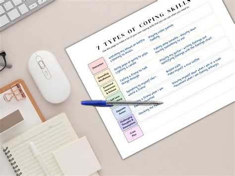 Coping Skills Handout 7 Types Education And Worksheet Pdf Etsy