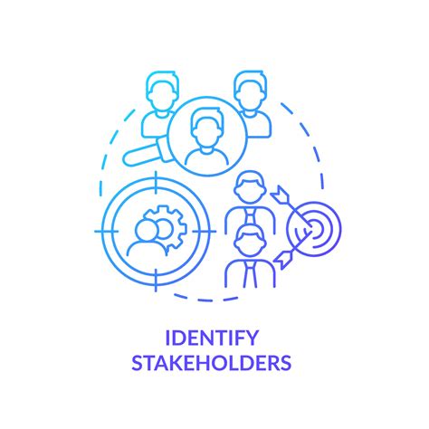 Identify Stakeholders Blue Gradient Concept Icon Analysis And Research Step Of Stakeholder