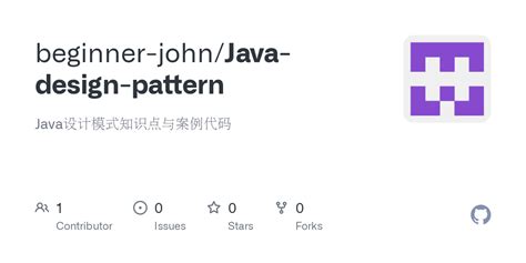 Github Beginner John Java Design Pattern Java