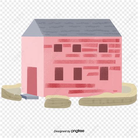 핑크 건물 집 일러스트 건축물 하얀 음정 Png 일러스트 무료 다운로드 Lovepik