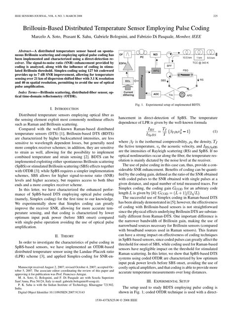 Pdf Brillouin Based Distributed Temperature Sensor Employing Pulse Coding