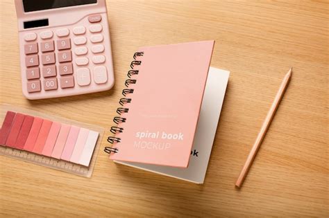 나선형 노트북 목업 디자인 프리미엄 Psd 파일