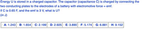 Solved Energy U Is Stored In A Charged Capacitor The Chegg