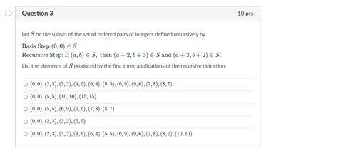 Solved Let S Be The Subset Of The Set Of Ordered Pairs Of