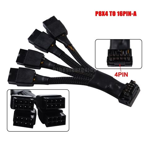 Pi Plus 4x 8pin PCIe To 16pin 12VHPWR Cable 90 Degree Elbow Applicable TYPE A At 2599 Meter