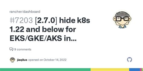 270 Hide K8s 122 And Below For Eksgkeaks In Rancher Ui · Issue 7203 · Rancherdashboard