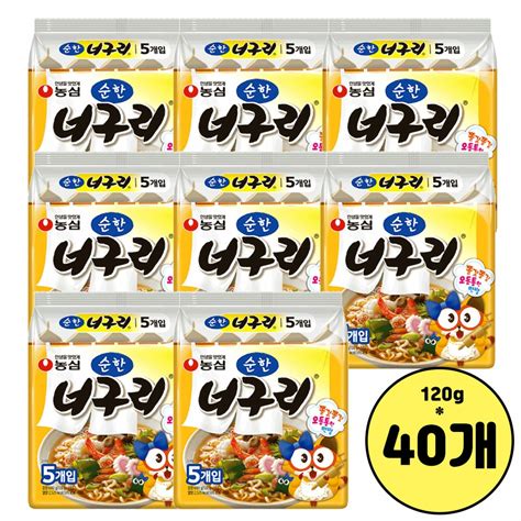 농심 너구리 순한맛 120g 40개 티몬