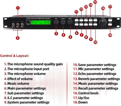Depusheng X5 Digital Mixer Reverberator Microphone Ktv Karaoke Audio Processor Jaz Retail