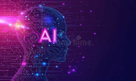 Futuristic Digital Representation Of Artificial Intelligence With Glowing Circuits And Neural