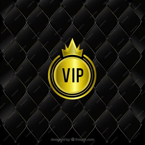 Vip 골드 배지와 쿠션 배경 무료 벡터