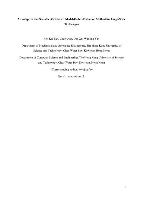 Pdf An Adaptive And Scalable Ann Based Model Order Reduction Method For Large Scale To Designs