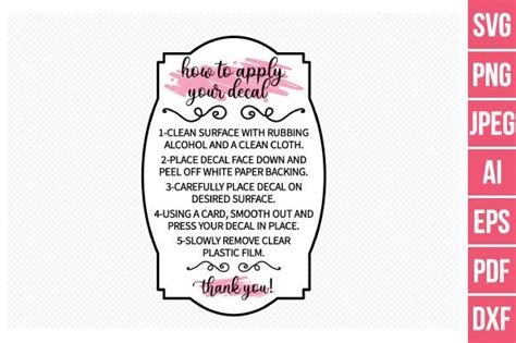 decal application instructions card svg graphic by svgdesignrocket