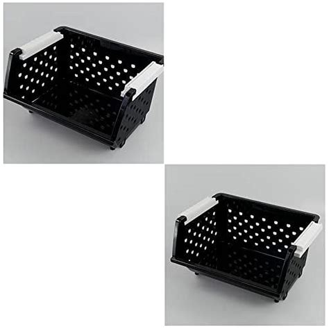 4 Pack Plastic Stackable Storage Baskets Large Stacking Organizer Bins