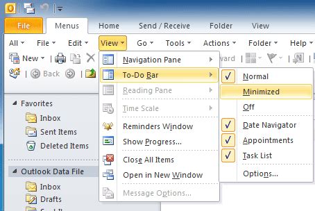 Where Is To Do Bar In Microsoft Outlook 2010 2013 2016 2019 And 365