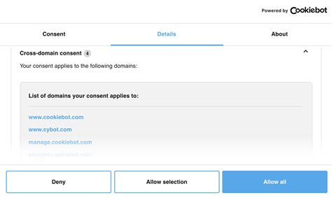 Cross Domain Consent Sharing Cookiebot Support