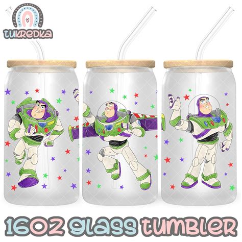Toy Story Buzz Lightyear Cup Png File Digital Download 16oz Glass
