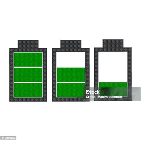 굵게 표시된 배터리 잔량 표시기 세트입니다 재충전 에너지 소비 벡터 일러스트 레이 션 0명에 대한 스톡 벡터 아트 및 기타
