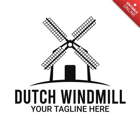 Dutch Windmill Logo Design Template Free Design Template