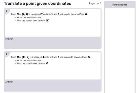 Translate A Point Given Coordinates Worksheets Pdf 8gc9 8th