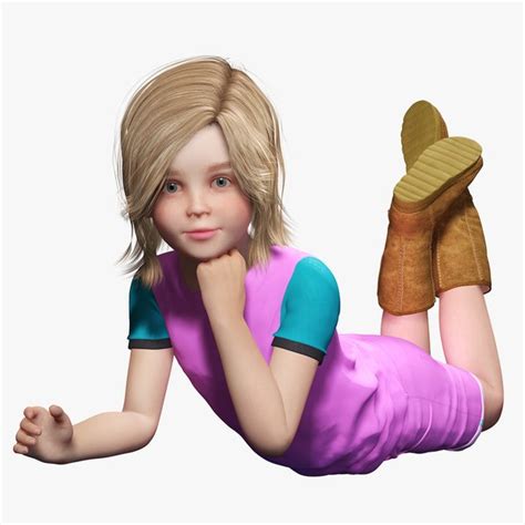 D модель realistic girl naked and clothed ready TurboSquid