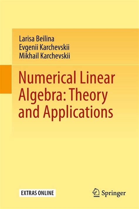 Numerical Linear Algebra Theory And Applications Ebook Larisa Beilina