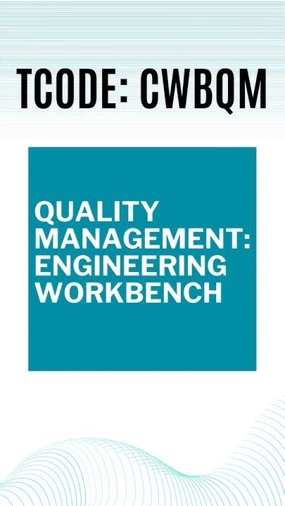 Sap Qm Quality Management Engineering Workbench Tcode Cwbqm Sapqm Sapcommunity Youtube