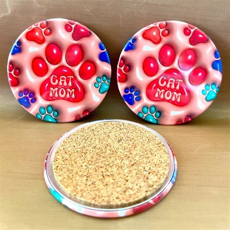 Hand Crafted Kitchen Caoster Set Coasters Metal 3d Printed With