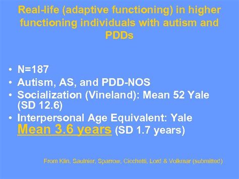 Profiles Of Adaptive Functioning Autism Spectrum Disorders Mental