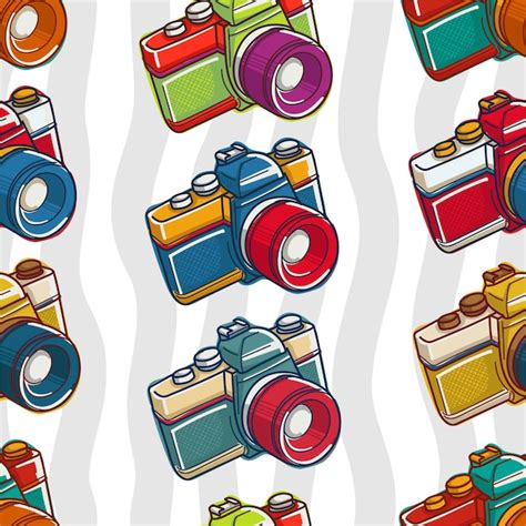 Premium Vector Analog Camera Seamless Pattern
