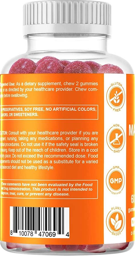 Vitamatic Magnesium Citrate Gummies 600mg 60 Vegan Gummies For Muscle
