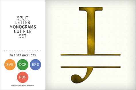 Split Letter Monogram Cut File Set Gentleman Crafter