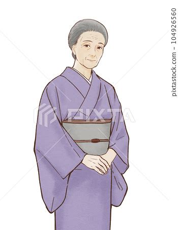穿著和服的年長婦女 插圖素材 104926560 PIXTA圖庫