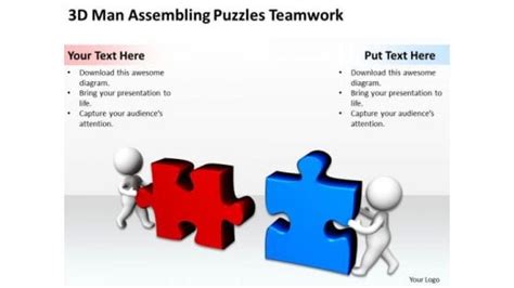Business Organizational Chart Template 3d Man Assembling Puzzles