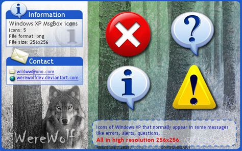 Windows Xp Msgbox Icons By Werewolfdev On Deviantart