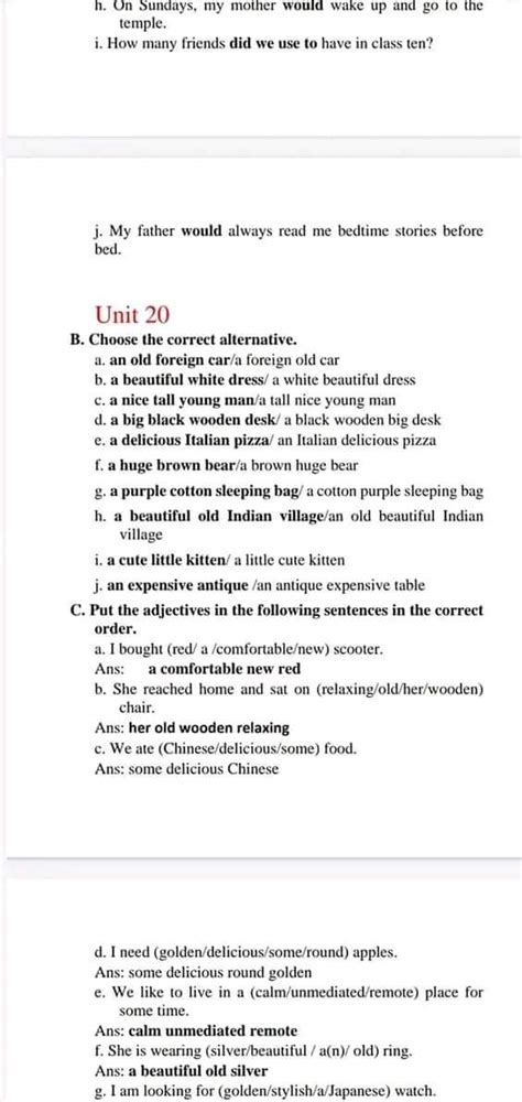 Class 12 English Grammar Unit 1 20 Complete Grammar Exercise With